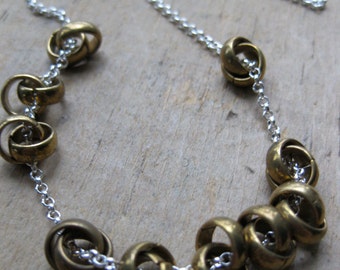 double FOLDED BOX sterling necklace