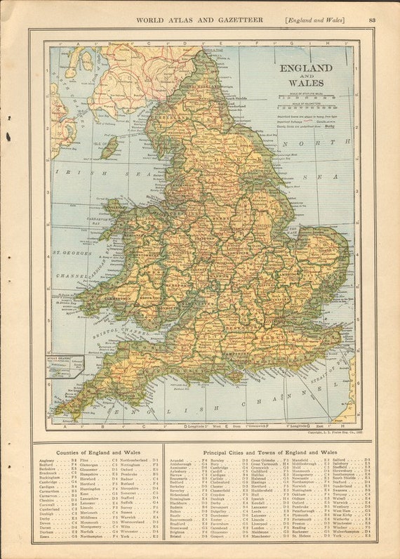 1920s map of England and Wales (With images) | Wales england, England, Map