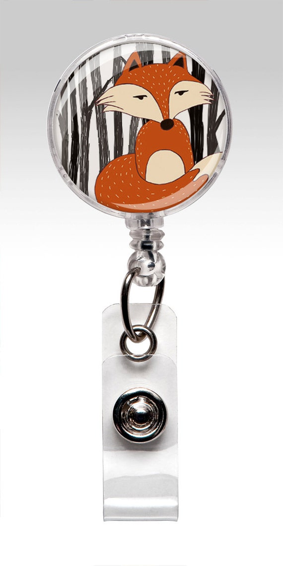 ID Badge Holder Fox Nurse Badge Unique Retractable ID