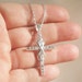 Large Infinity Cross Necklace Solid Sterling Silver Necklace