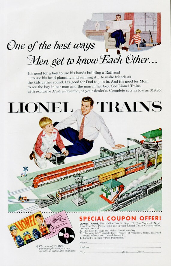Lionel trains, Vintage advertisements, Vintage ads