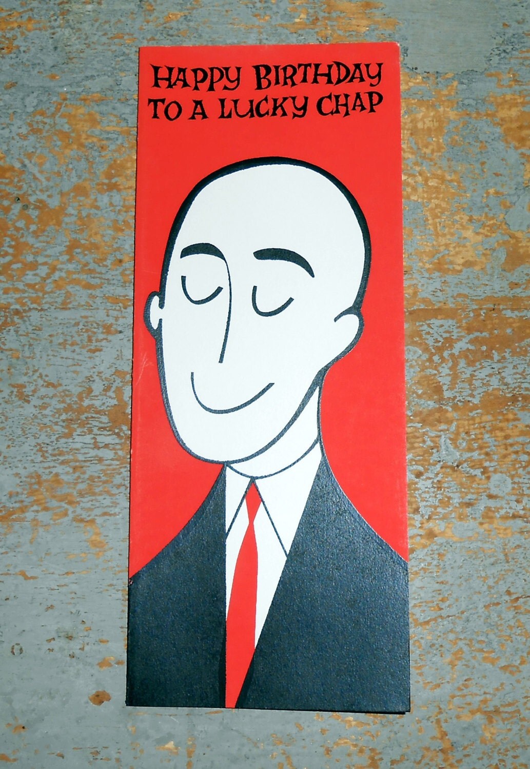 Vintage Cards Birthday Card Greeting Card Bald Guy Funny