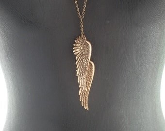 Unique angel wing necklace related items | Etsy