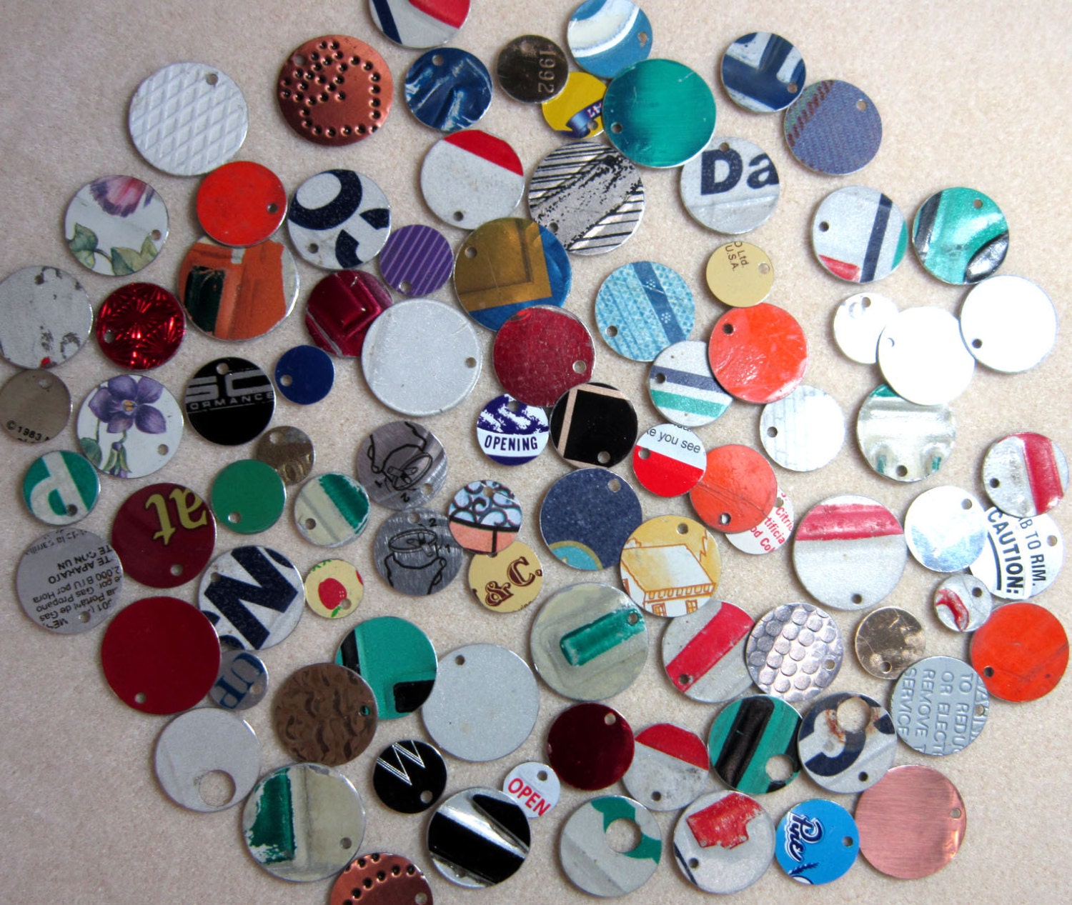 Recycled Tin Discs Charms Tokens Tags MODERN Metal Supplies