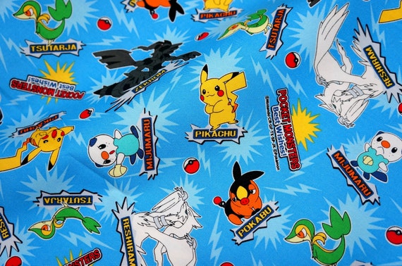 pokemon fabric pikachu A8 by beautifulwork on Etsy