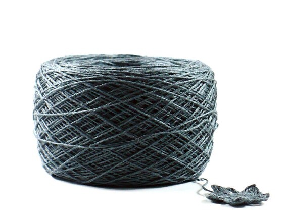 Crochet Thread 3 Ply Linen Thread Charcoal Grey Linen Yarn