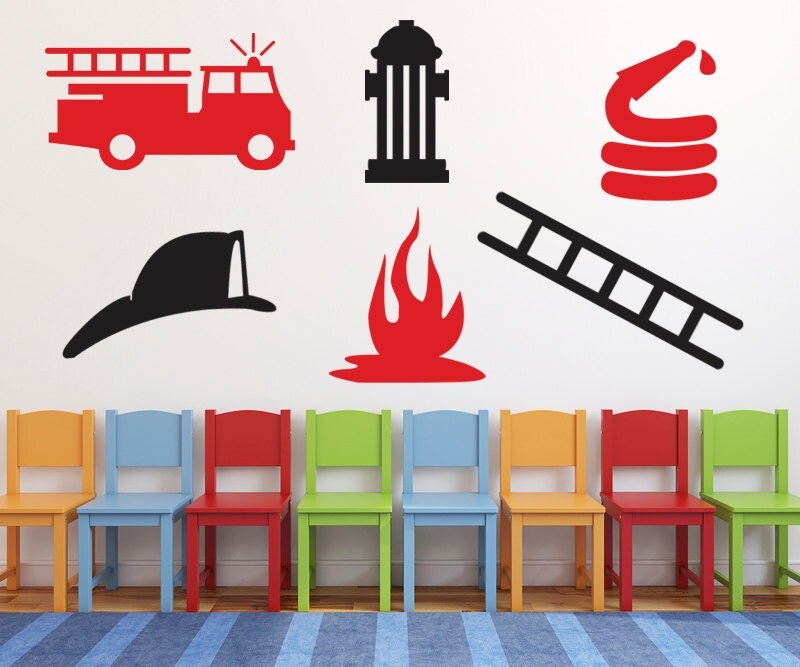Wall Decal Fireman Fire Truck Decal DB205