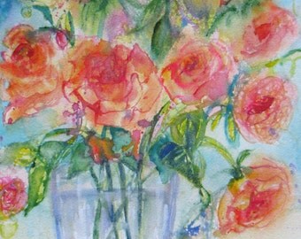 Popular items for abstract rose art on Etsy