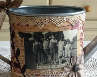 Inspire Vintage Collage Footed Decorative Box by myvintagewhimsies