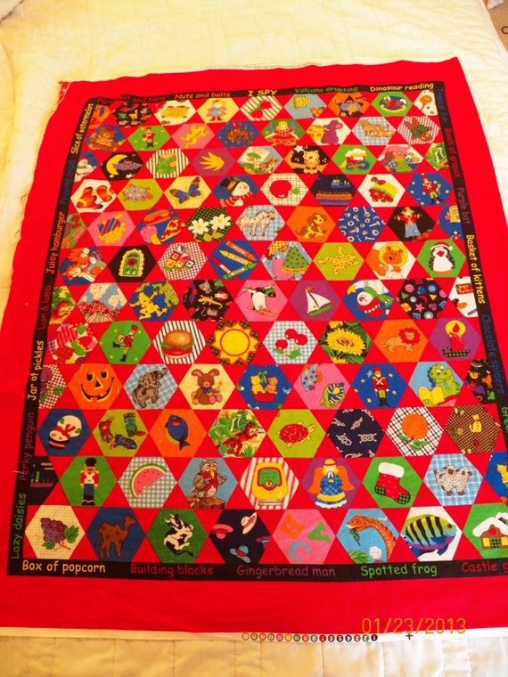 I spy Red Fabric Cheater Quilt Panel DreamSpinners Cranston