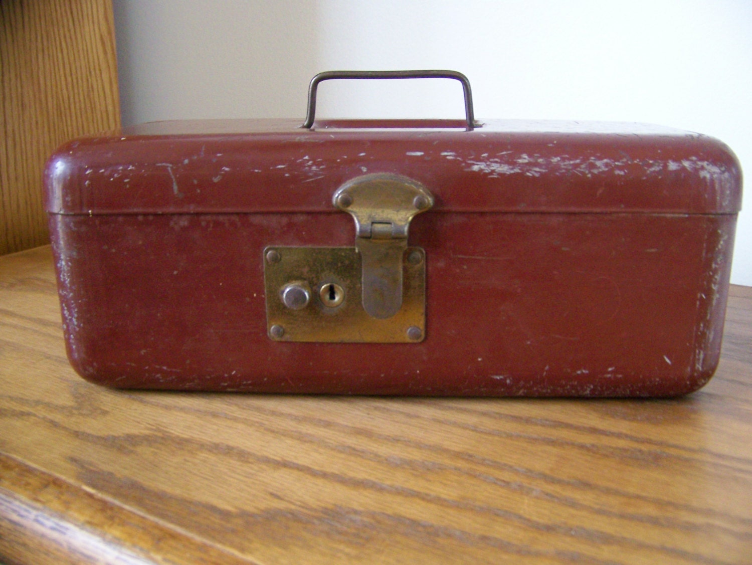 Vintage Red Metal Tool/Tackle/Sewing/Craft Box – 1940’s Foster Line ...