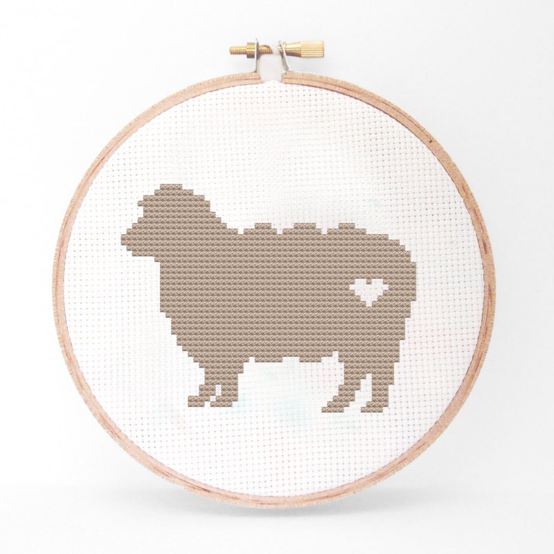 Sheep Silhouette Cross Stitch PDF Pattern by kattuna on Etsy
