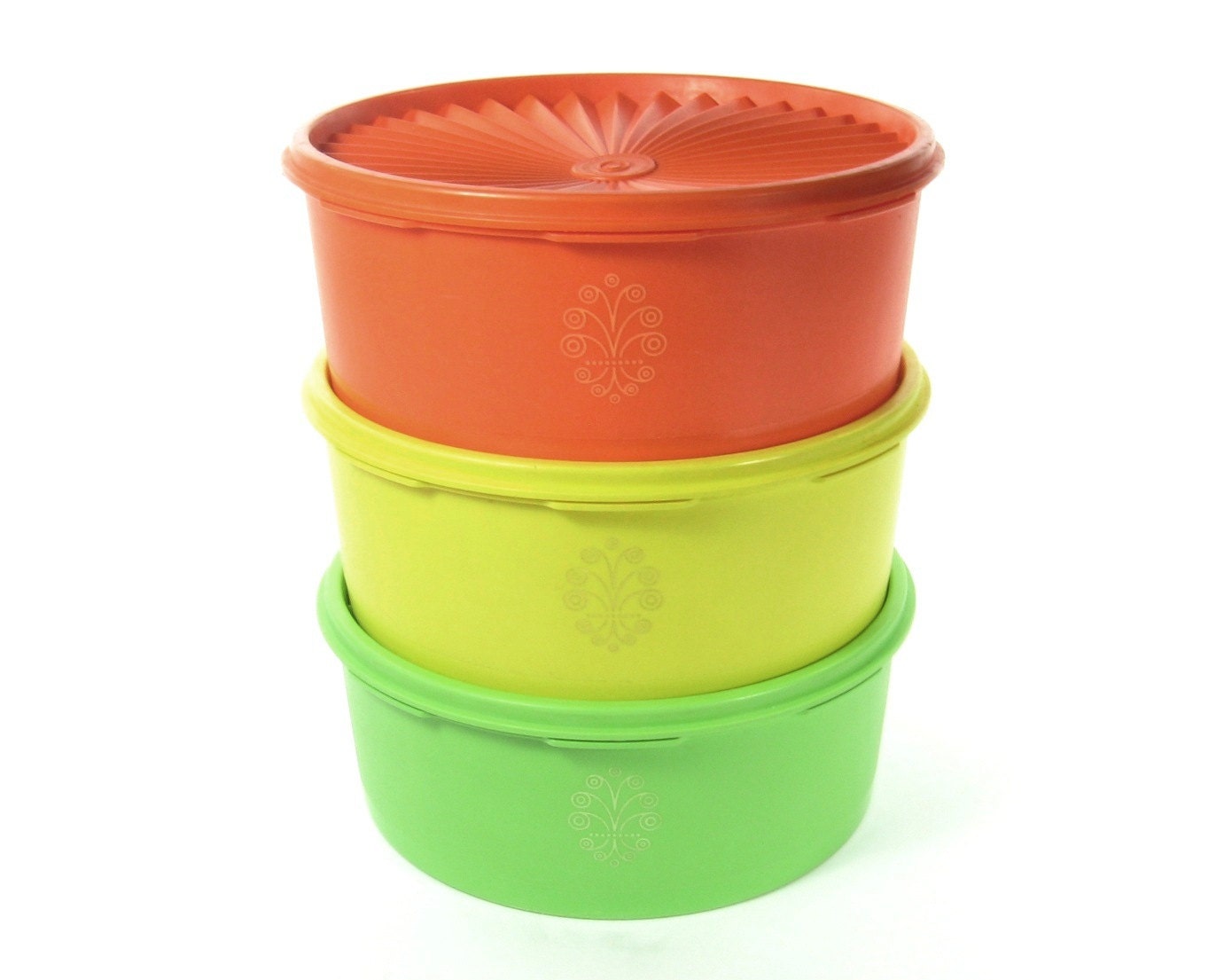 Vintage Tupperware Seal Tight Containers Yellow by Retroburgh