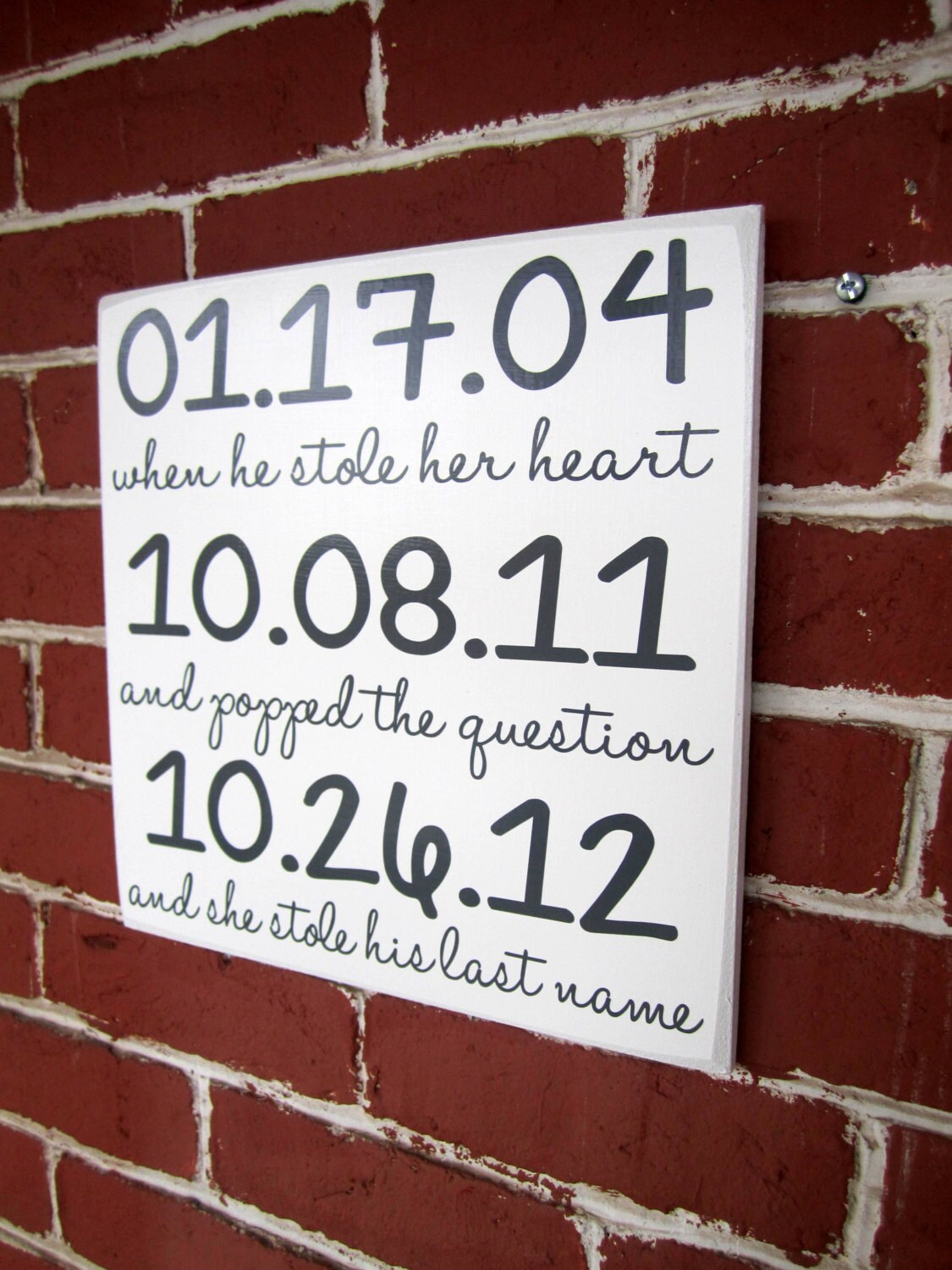 Custom Wood Sign Most Important Dates Sign by JolieMaeCollections