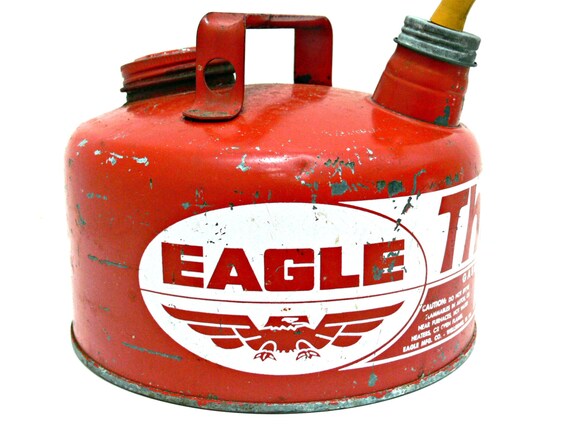 Red Gas Can Vintage Industrial Decor The Gasser 1 Gallon