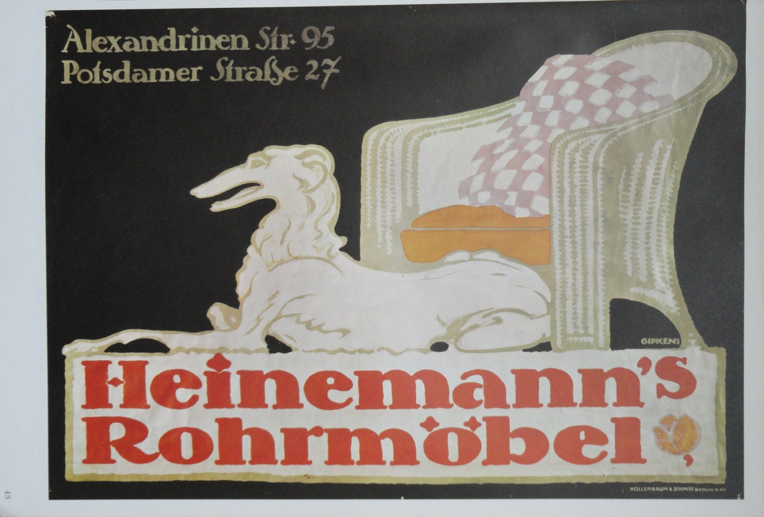 Vintage Poster, Heinemann’s Cane Furniture, Krefeld New German Art ...