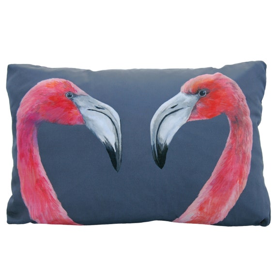 Flamingo Cushion handmade digitally printed by KatieandtheWolf