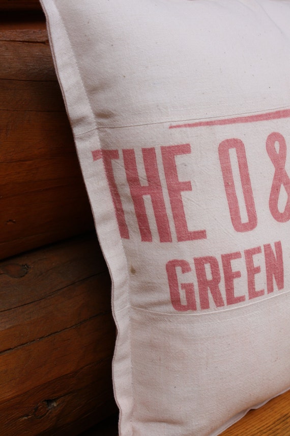 Vintage O&M Seed Sack Home Decor Flour Sack Pillow Throw