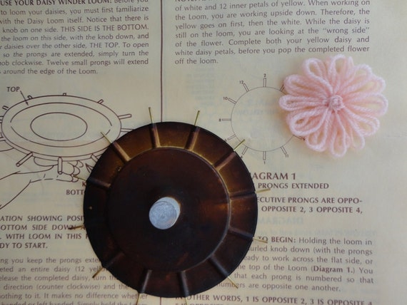 Vintage 1970s Daisy Loom and Instructions Yarn by JunqueSeeker