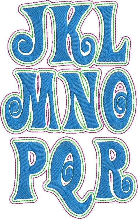 Activ Outline Machine Embroidery Font