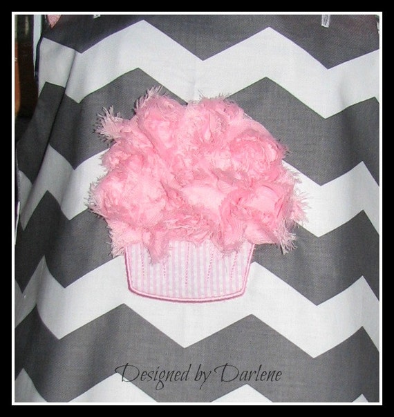 Items similar to Birthday Cupcake: A line Gray or Aqua Chevron Dress ...
