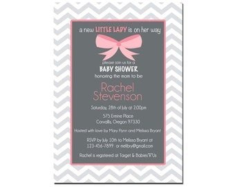 Chevron Butterfly Baby Shower Invitation Chevron butterflies