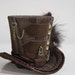 Mini Top Hat Steampunk Brown Mini Hat Brass Lock Key Chain