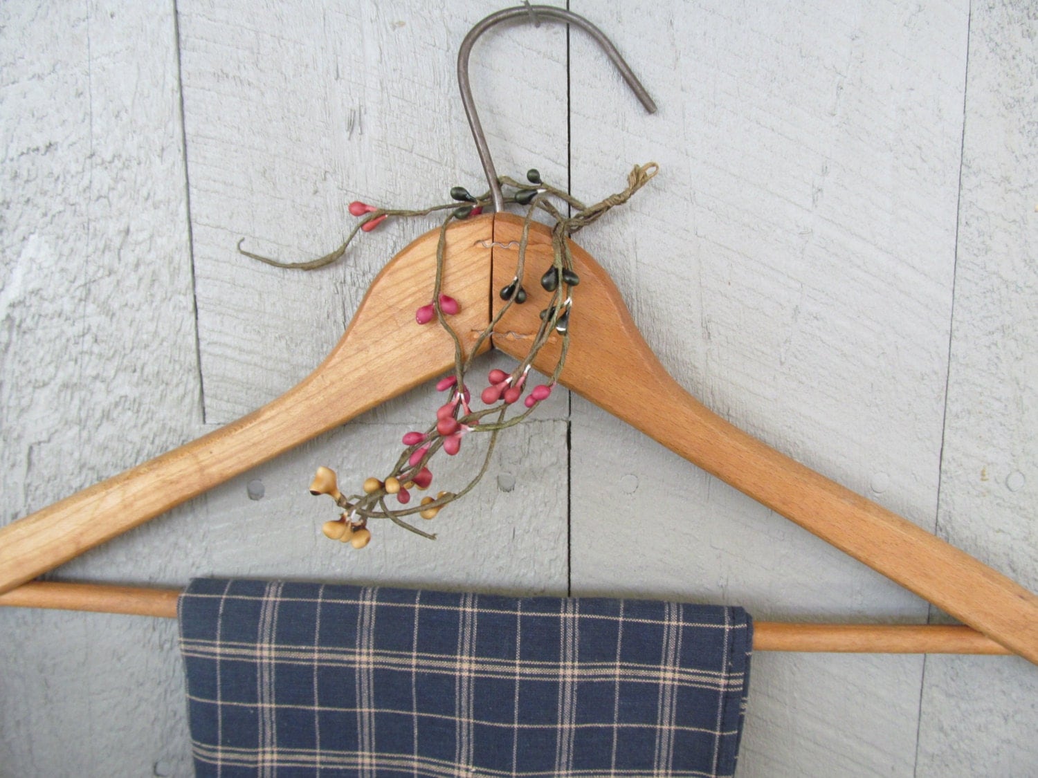 A Vintage Wooden Clothes Hanger Primitive Wood Closet Organizer Rustic ...