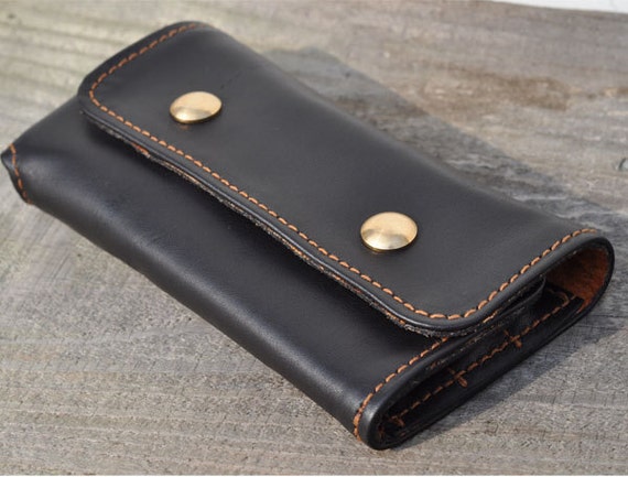 Handmade Leather Pen case-pen bag for parker-black leather