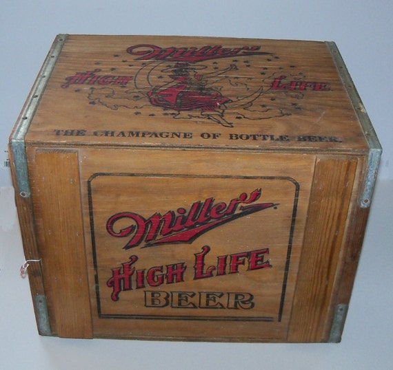 RARE Miller High Life Beer Wooden Crate Miller Brewing Company