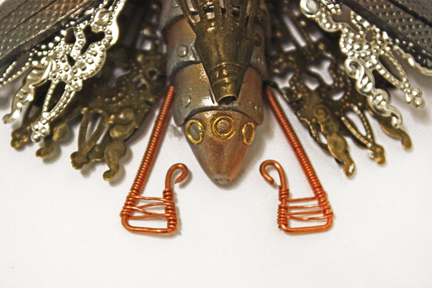 BEETLE Scrap metal insects metal effect polymer clay with