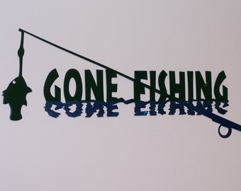 Gone fishing sign | Etsy
