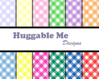 Ladybug Digital Paper Red & Black Chevron Gingham Ladybug