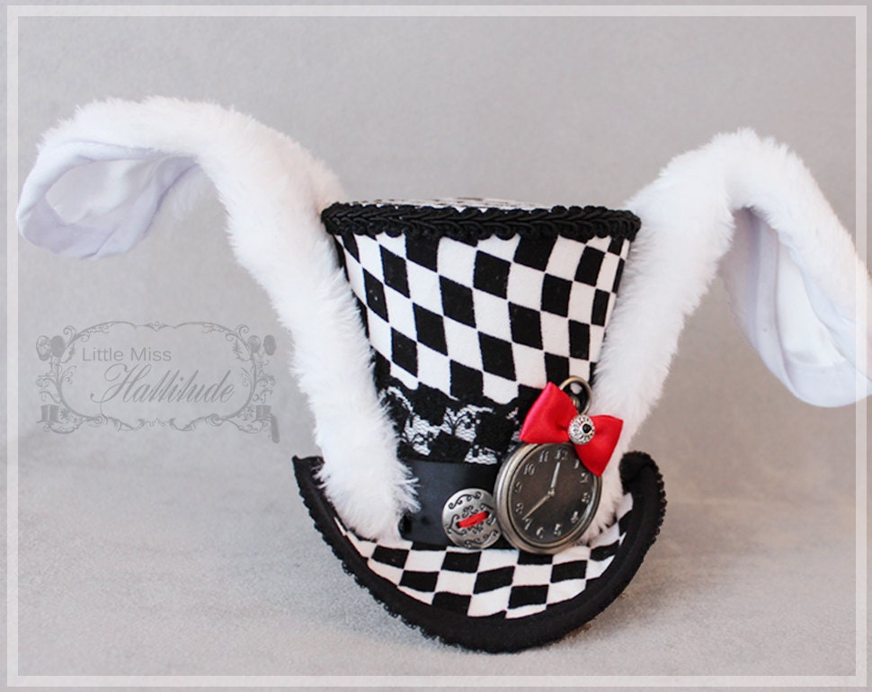 White Rabbit Mini Top Hat Mini Top Hat Alice in Wonderland