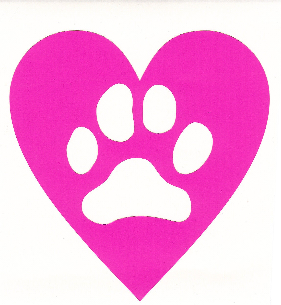 Heart with paw print. Vinyl decal.