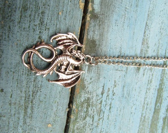 fashion necklace ,Chain Necklace Vintage silver dragon Necklace Chain