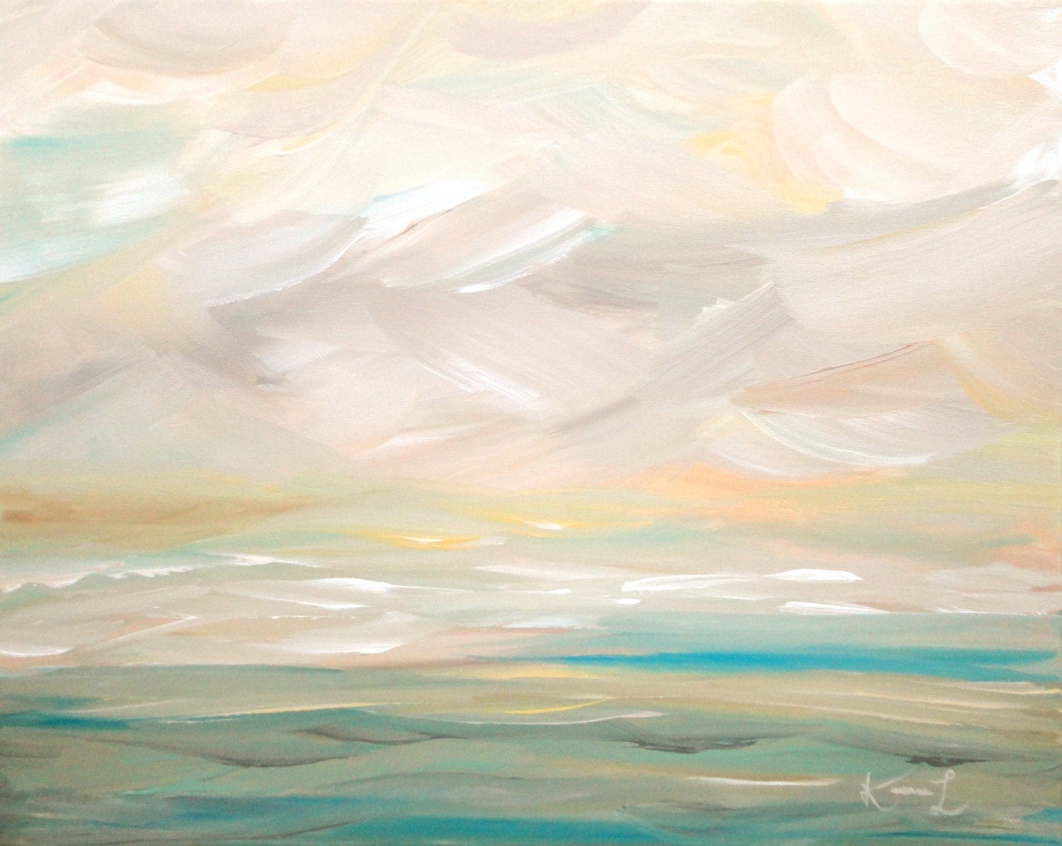 Seascape Abstract Beach Coastal Original Painting 16 x 20