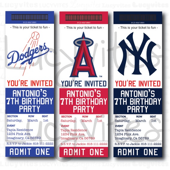 Baseball Ticket Invitation Template Free