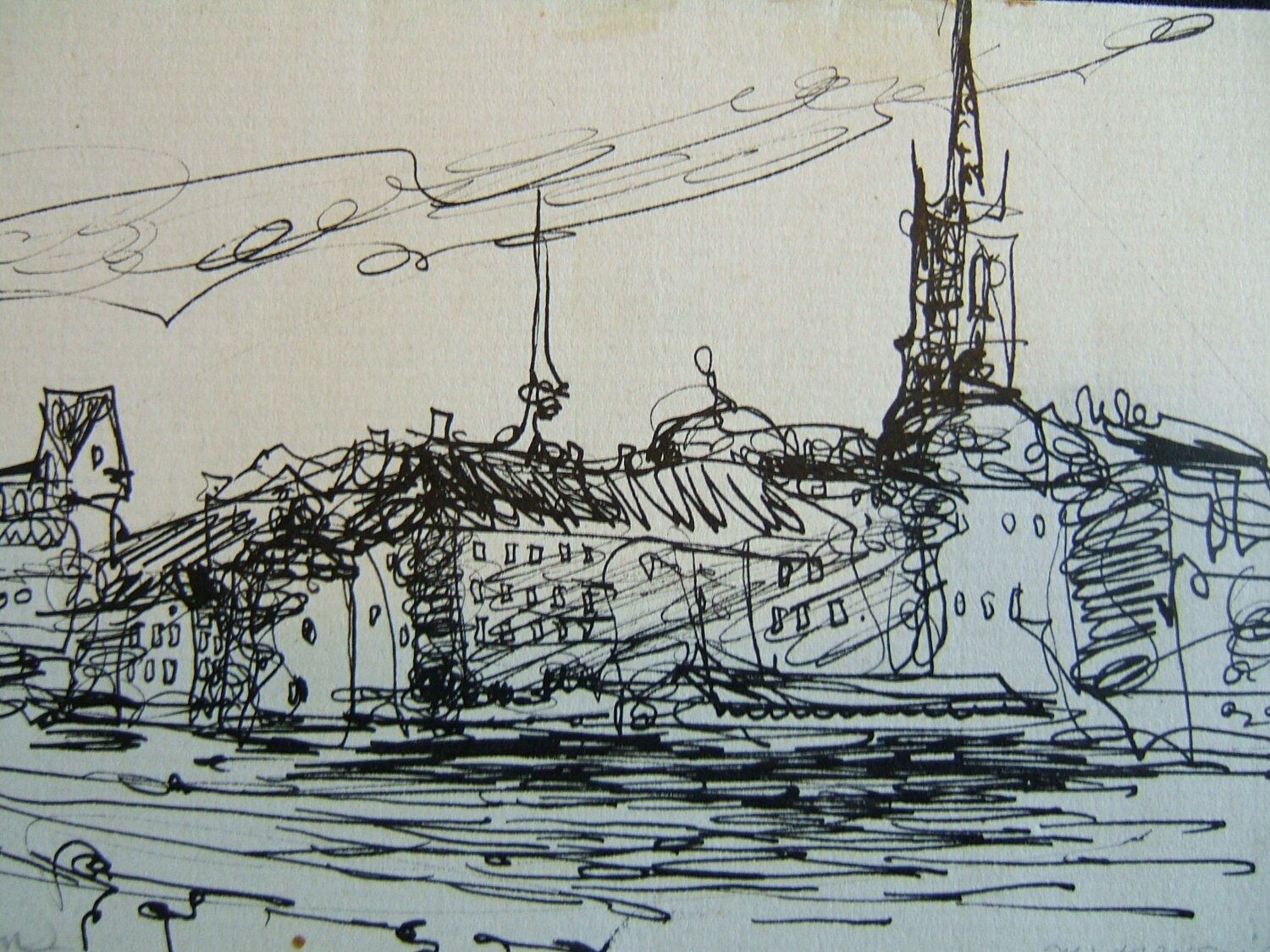 GAMLA Stockholm ORIGINAL now OFFERED of drawing by