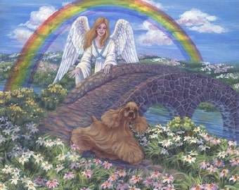 Cocker Spaniel rainbow bridge art print