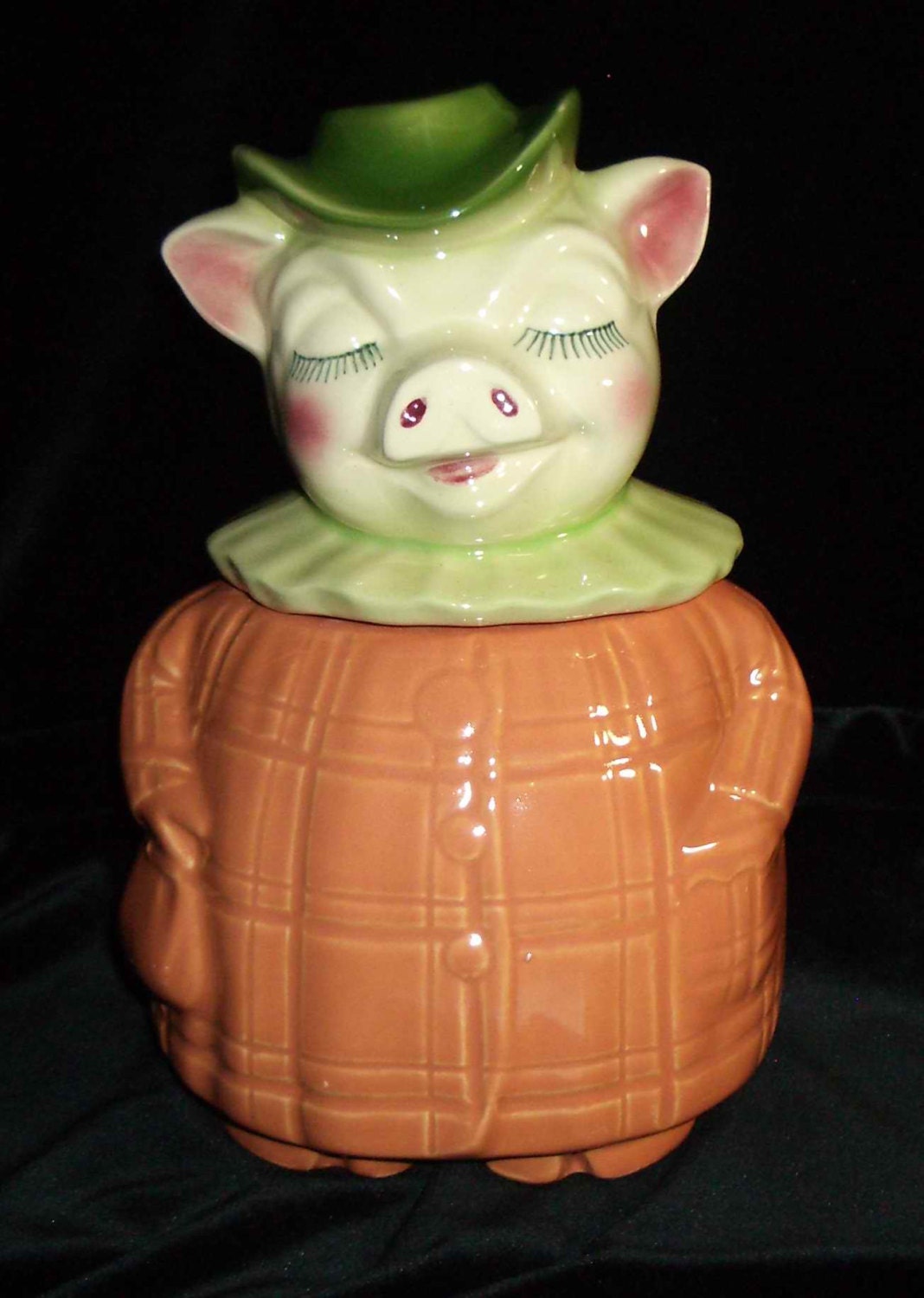 Winnie Pig Cookie Jar with Bank Head Vintage 1940 by Shawnee