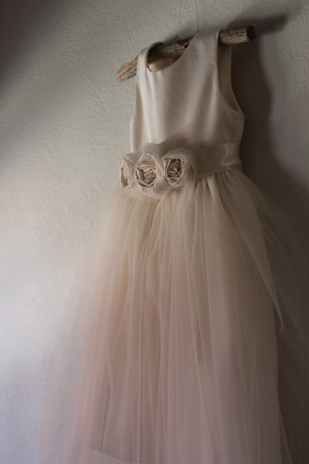 Vintage style Flower Girl Dress natural Organic cotton