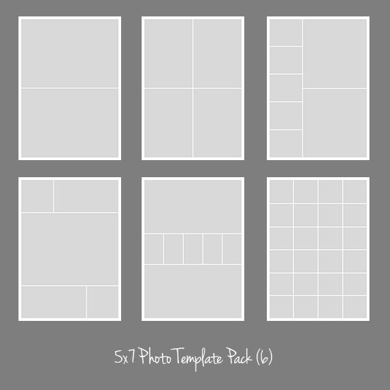 5x7 Photo Template Pack Collage Photographers Storyboard