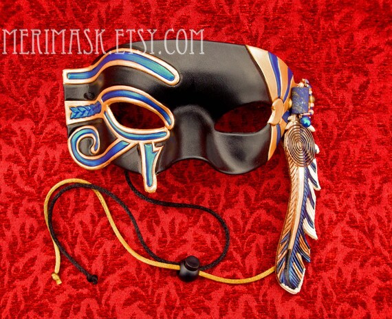 Egyptian Ra Mask 1 ...handmade leather mask costume masquerade