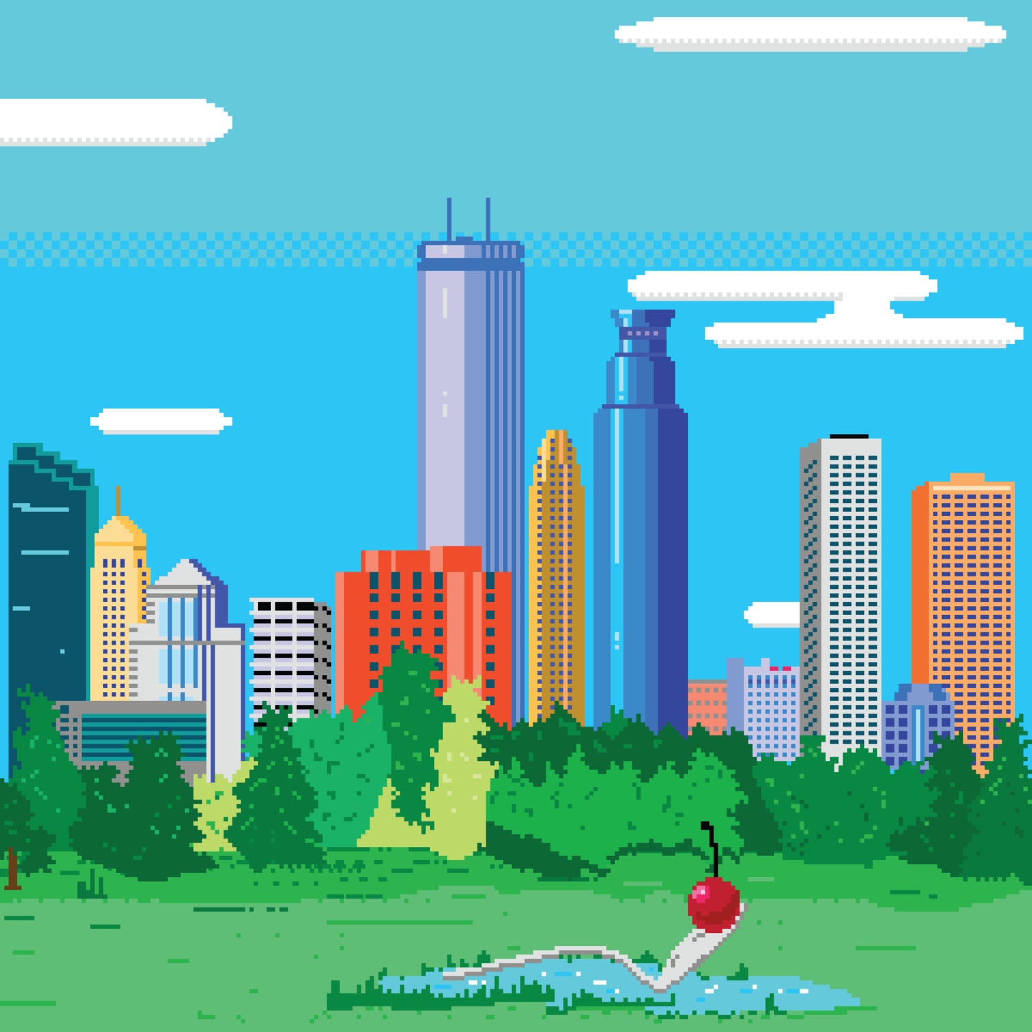 Pixel Art Skyline