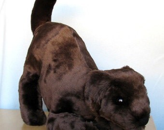Handmade plush Chocolate Labrador Retriever dog / puppy, fluffy and ...