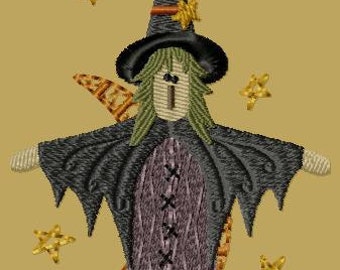 Prim Winter Wreath Star Machine Embroidery by PrimitiveKeepers