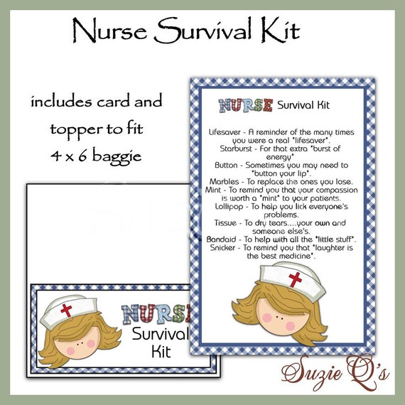 Nurse Survival Kit Includes Topper And Card Digital