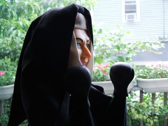 Vintage Rojus Boxing Nun Puppet Circa 1980's Works