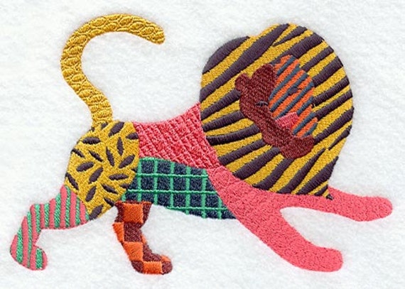PATCHWORK LION Machine Embroidered Quilt BlocksAzEB